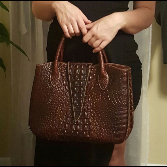 Pijushi | Bags | Pijushi Leather Crocodile Embossed Bag | Poshmark